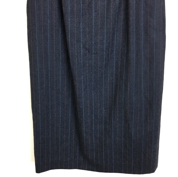 Vintage | Skirts | Vintage Gray Worsted Wool Pinstripe Pencil Skirt ...
